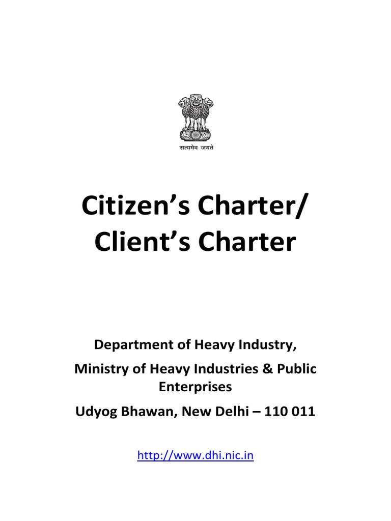 Citizen's Charter/ Client's Charter | PDF | Economy Of India | Economies