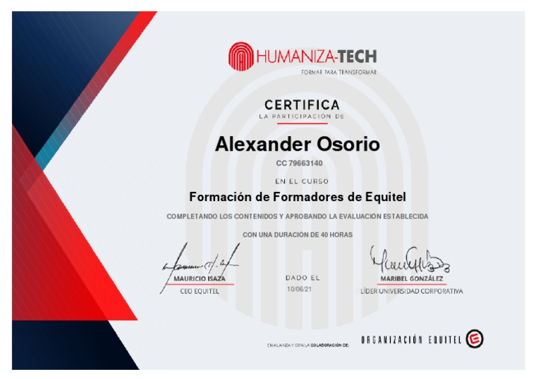 Certificado Formador de Formadores | PDF
