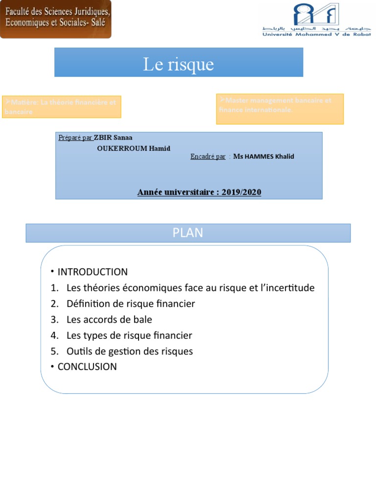 Expose Risque Finale | PDF | Bâle II | Marchés financiers