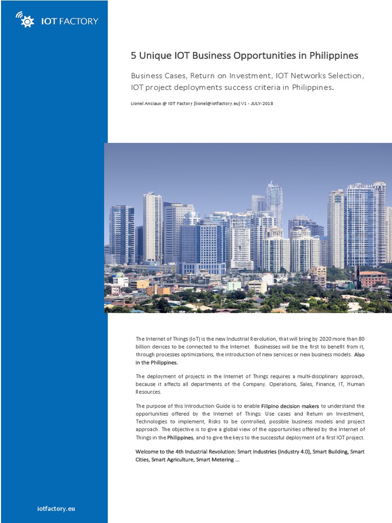 5 Unique IOT Business Opportunities in Philippines | PDF | Internet Of ...