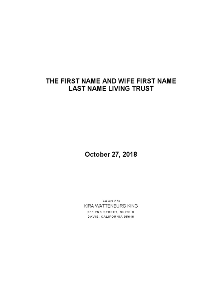 Handout 7 Revocable Trust Sample | PDF | Trust Law | Trustee