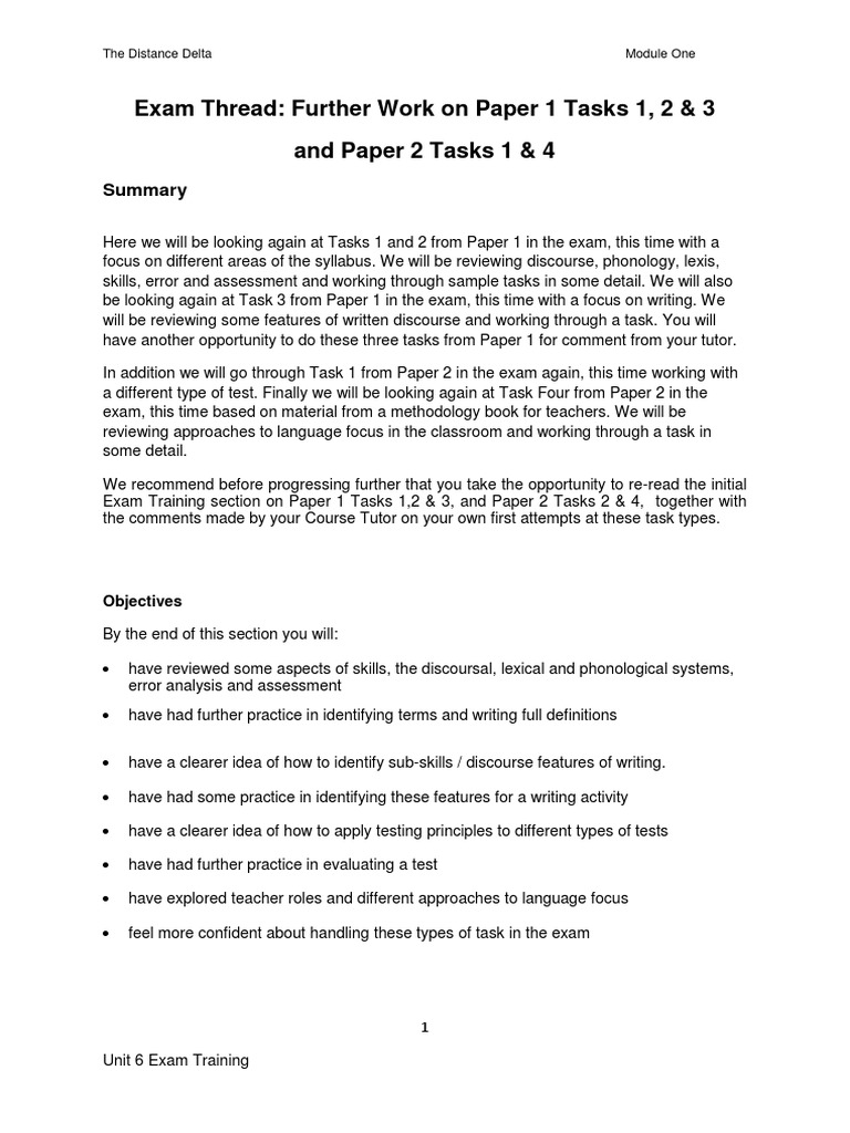 Exam Thread: Further Work On Paper 1 Tasks 1, 2 & 3 and Paper 2 Tasks 1 ...