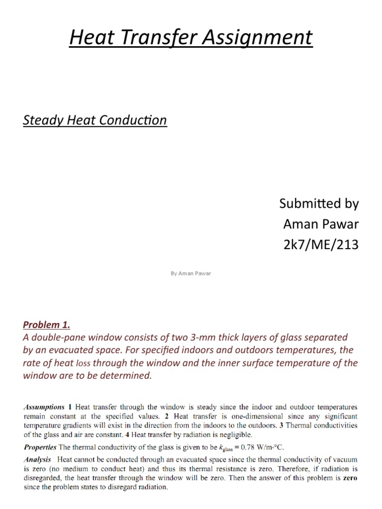 Heat Transfer Assignment | PDF | Heat Transfer | Thermodynamics