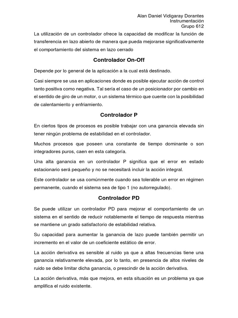 Criterios para La Selección de Un Controlador | PDF | Ingeniería mecánica | Física