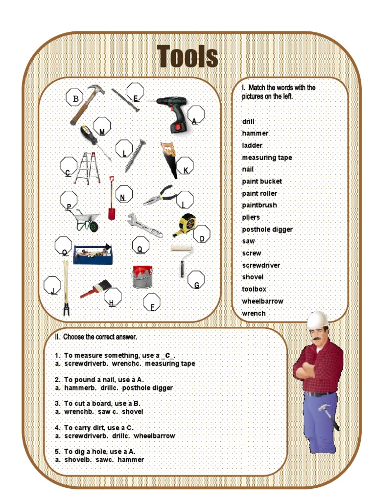 Tools, Verbs, Nouns, Adjectives | PDF | Languages | Language Arts ...