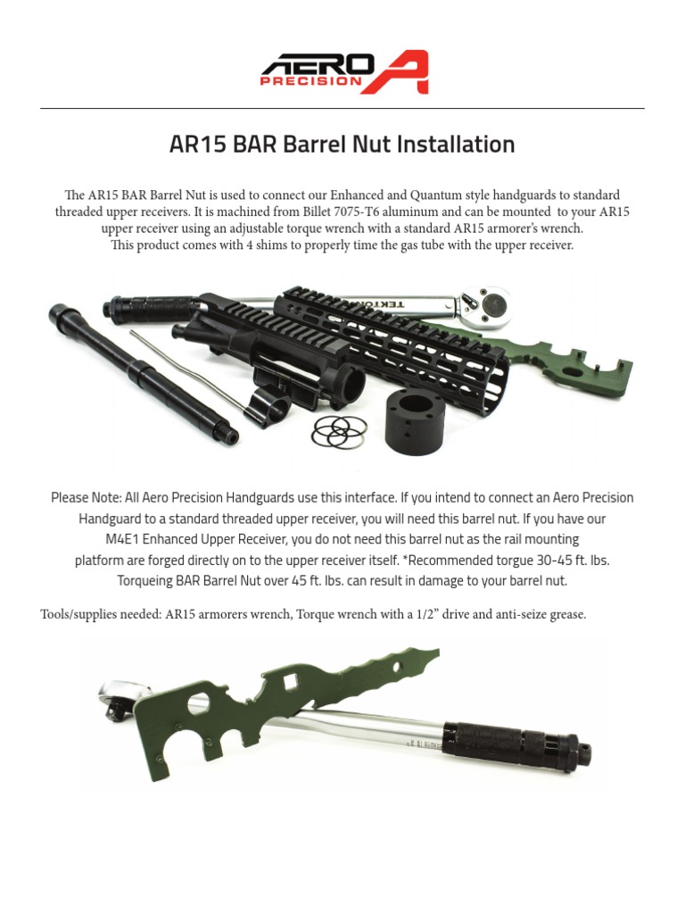 AR15 BAR Barrel Nut Installation | PDF | Nut (Hardware) | Tools