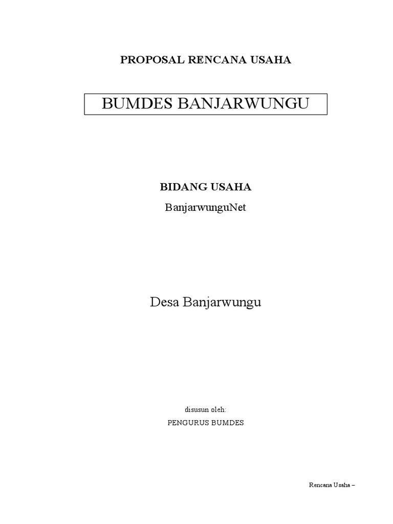 Proposal Bumdes | PDF