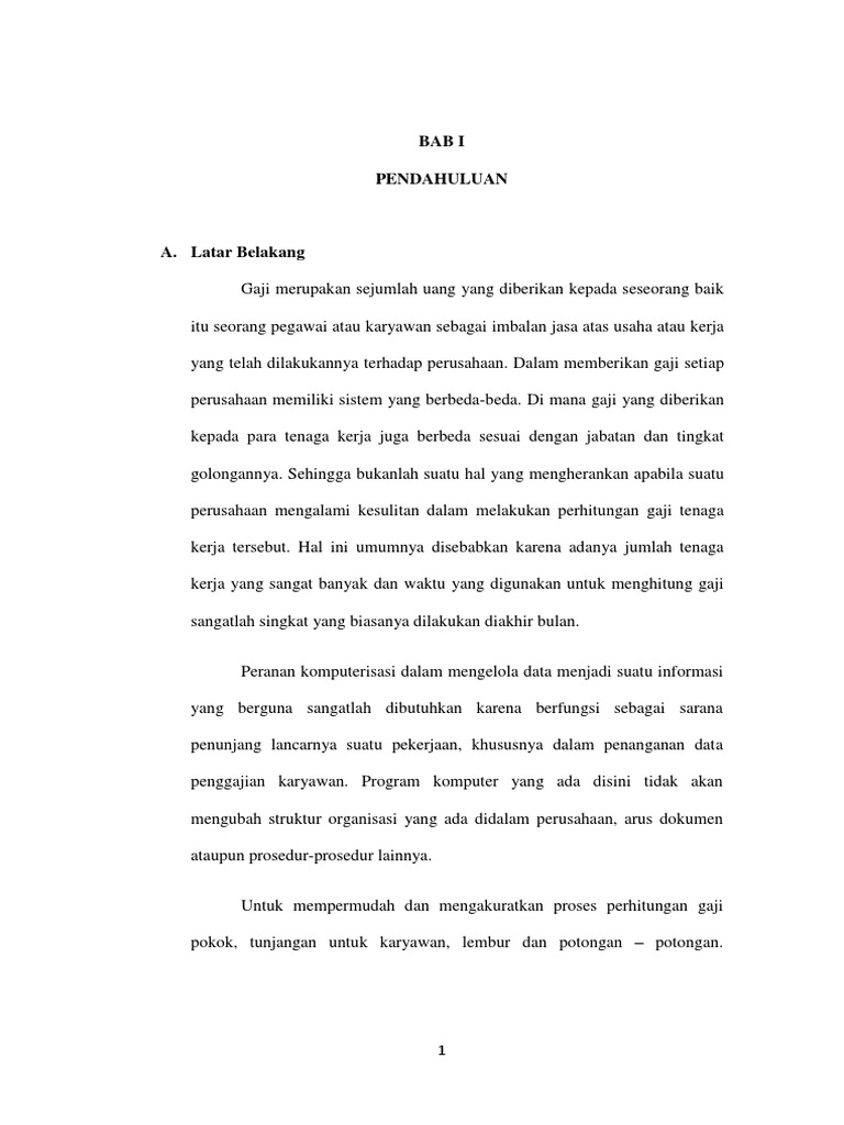 Perhitungan Gaji Karyawan | PDF
