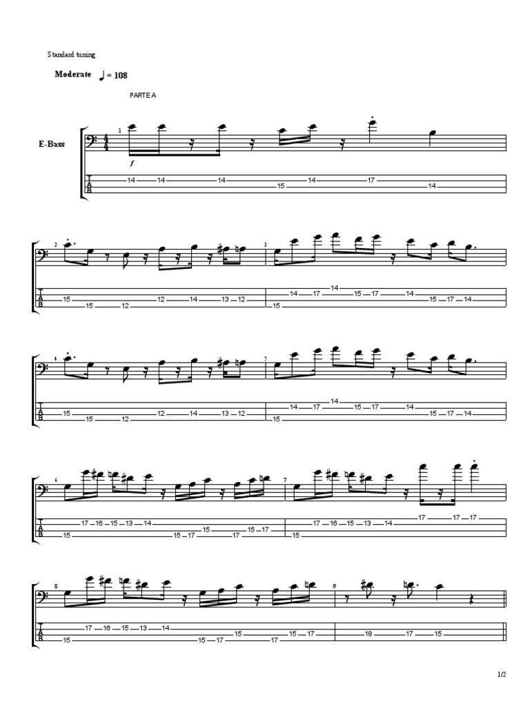 Mario Bros Theme (Bass) | PDF | Nintendo | Nintendo Franchises