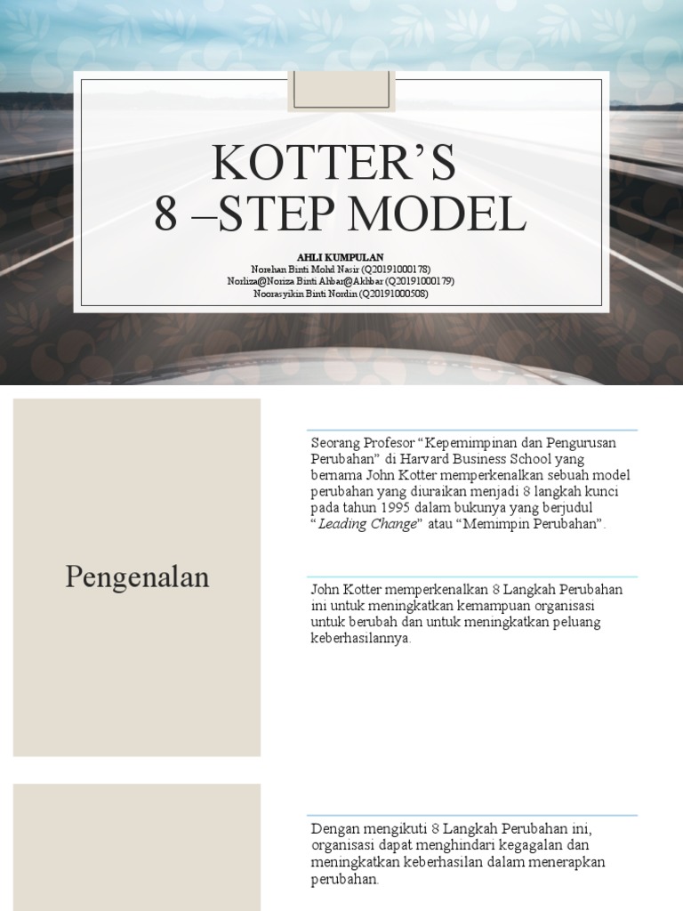 Kotter's 8 Step Model | PDF