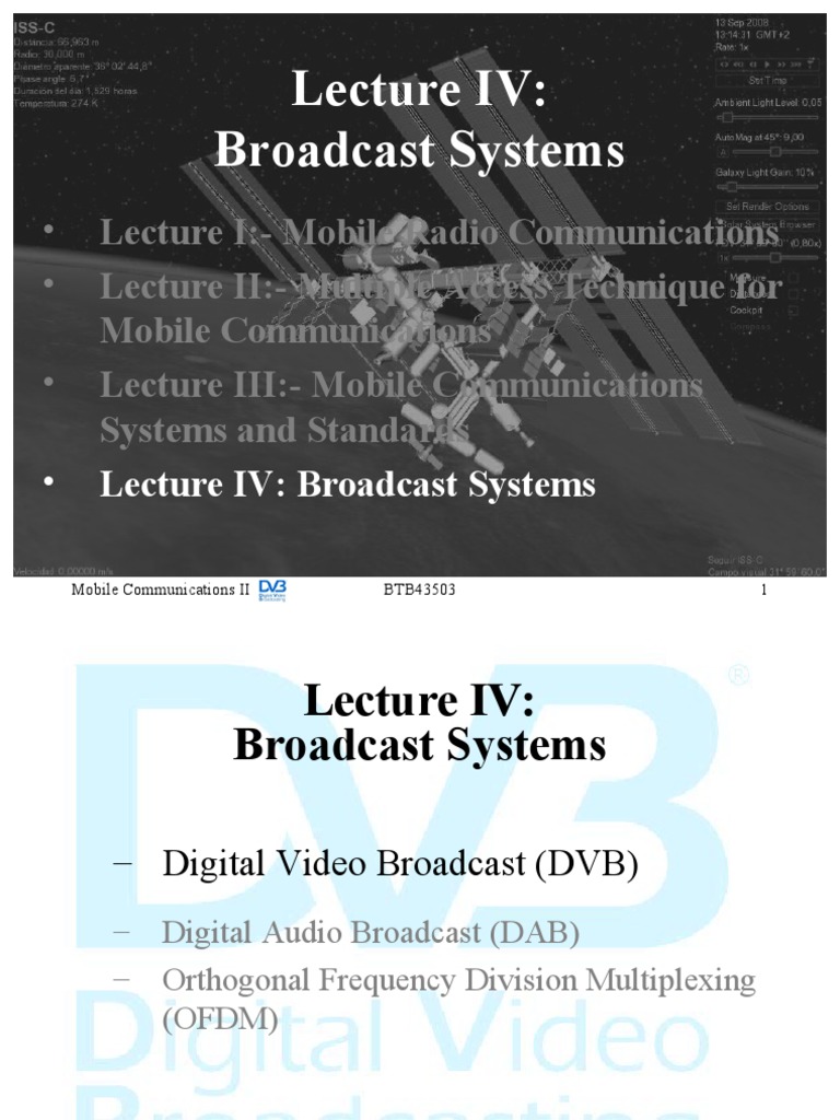 BTB43503 Lecture IVb-DVB Broadcast Systems | PDF | Electronic ...