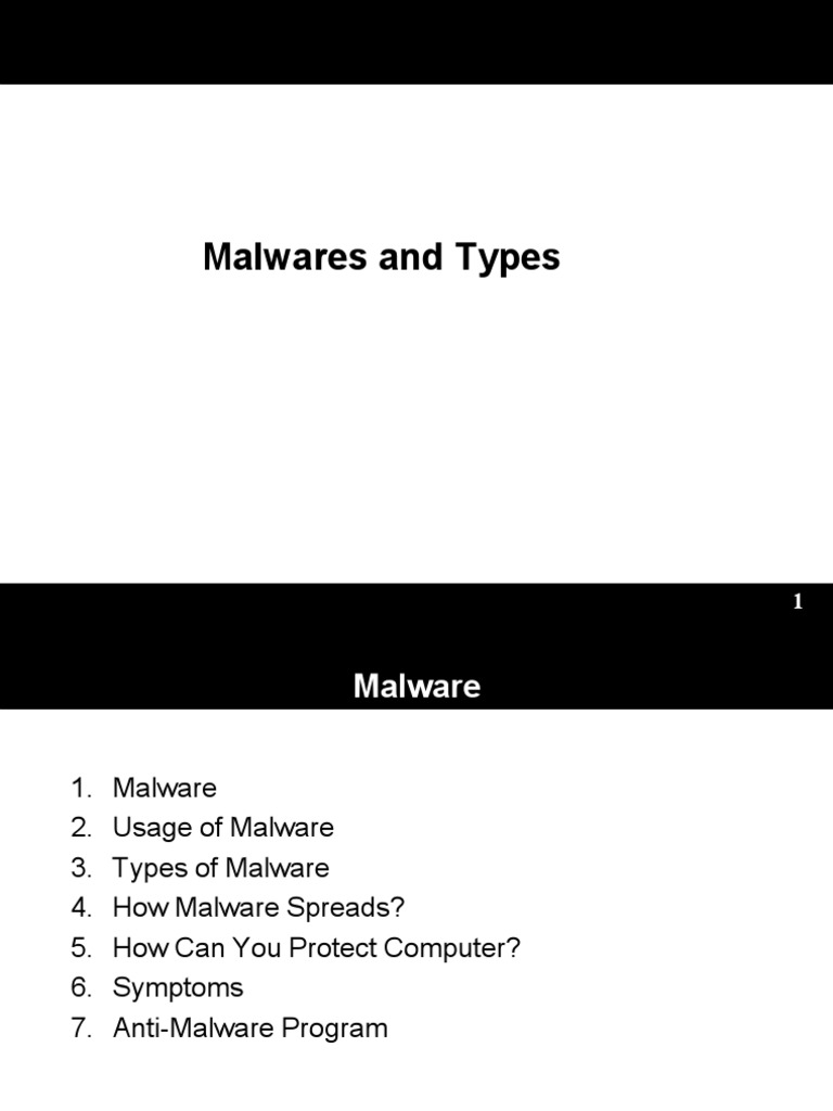 Malwares And Types Download Free Pdf Malware Antivirus Software