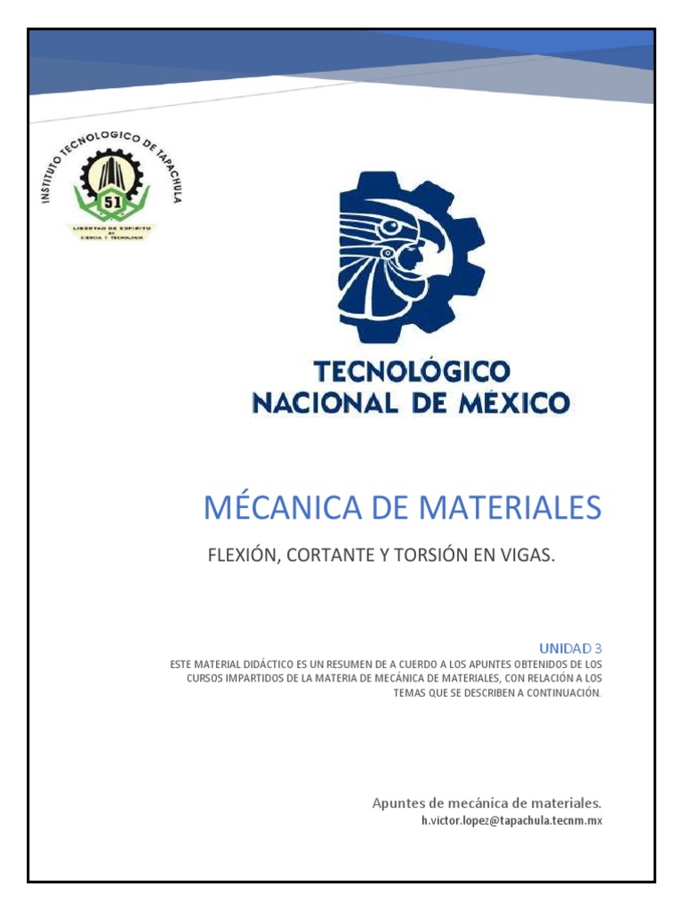 Unidad 3 Mec. de Materiales | PDF | Doblar | Resistencia de materiales