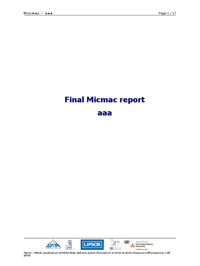 Rapport Final Micmac - Aaa | PDF | Matrix (Mathematics) | Functions And ...
