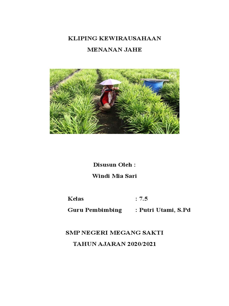 Kliping Kewirausahaan Menanam Jahe | PDF | Griya & Taman | Teknologi & Rekayasa