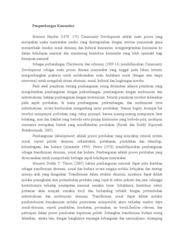 Pengembangan Komunitas Pdf