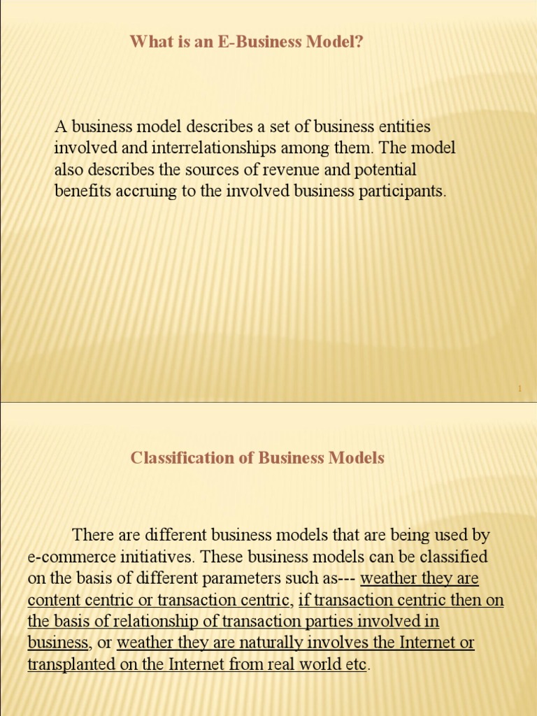 What Is An E-Business Model? | Download Free PDF | E Commerce | E ...
