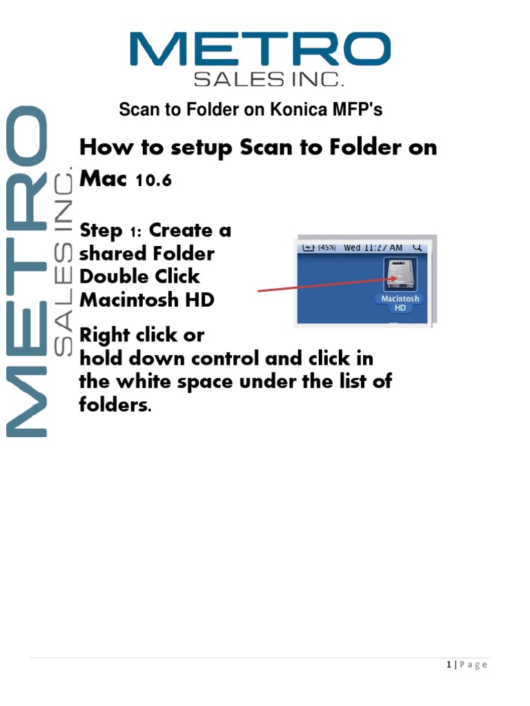 How To Setup Scan To Folder On Mac | PDF | Login | Ip Address