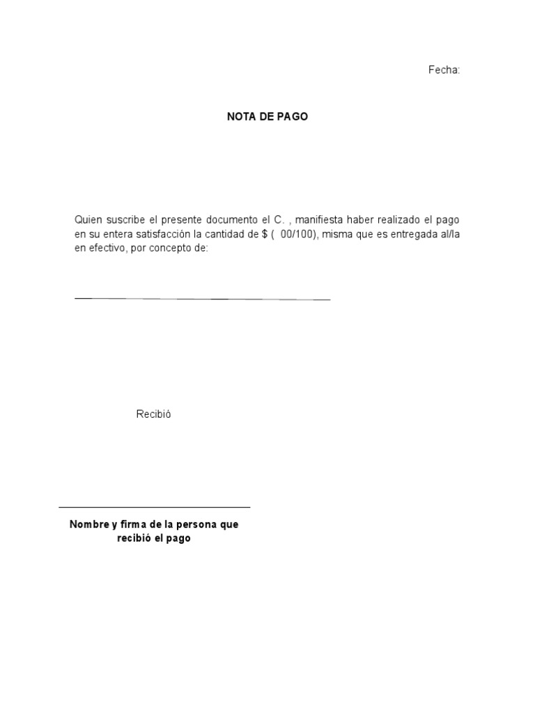 Nota de Pago | PDF