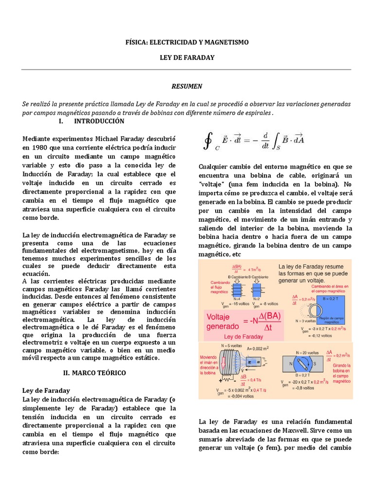 Laboratorio Ley de Faraday | PDF | Transformador | Campo magnético