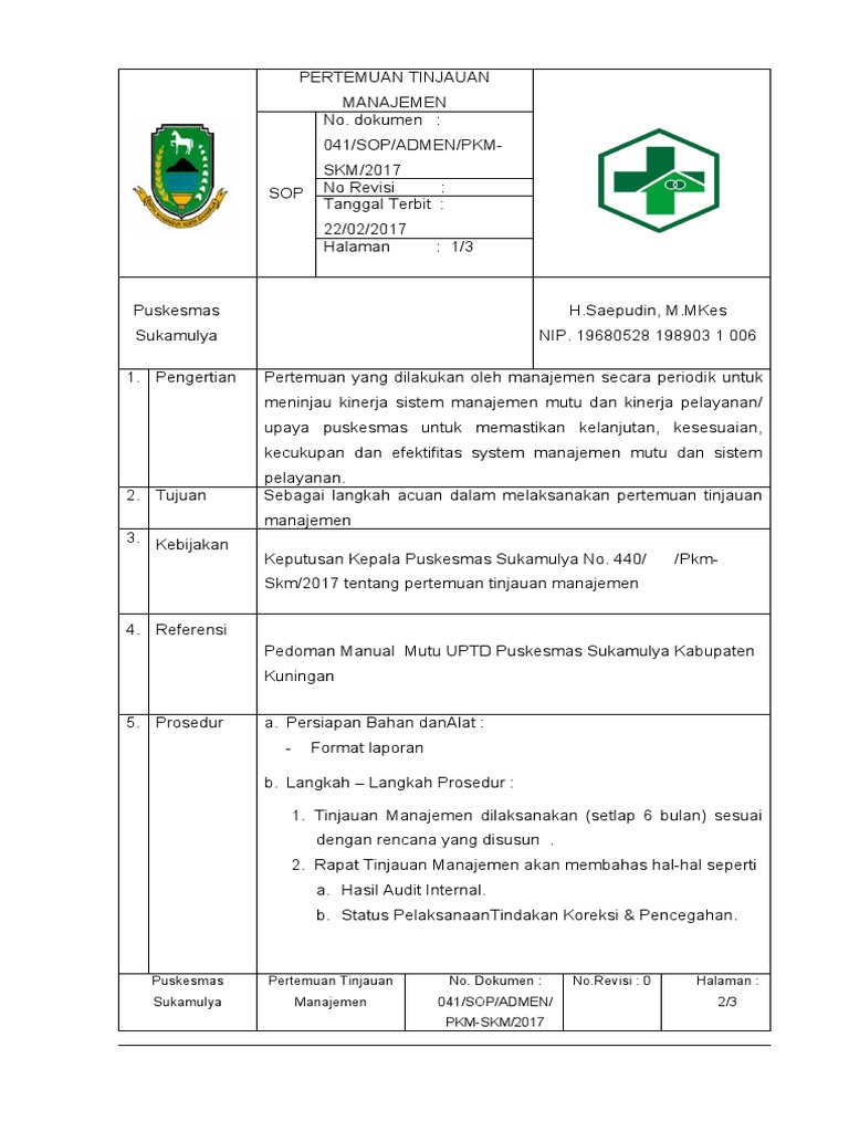 3.1.2.3 Sop RTM | PDF | Bisnis