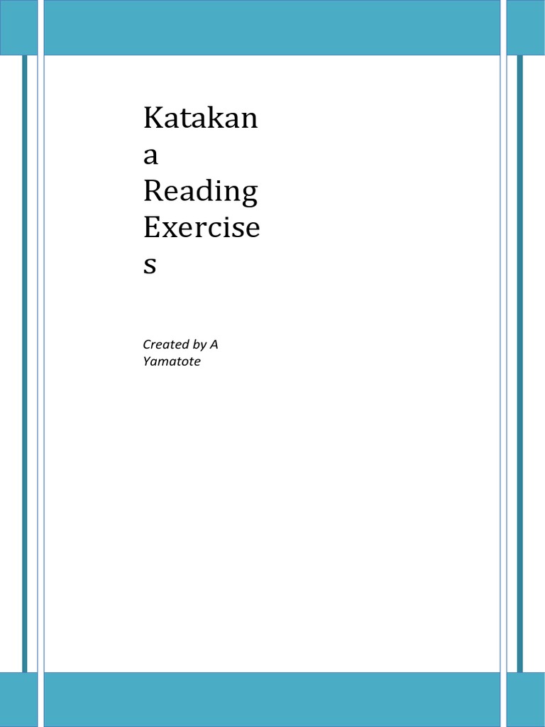 Katakana Reading Exercises Booklet | PDF