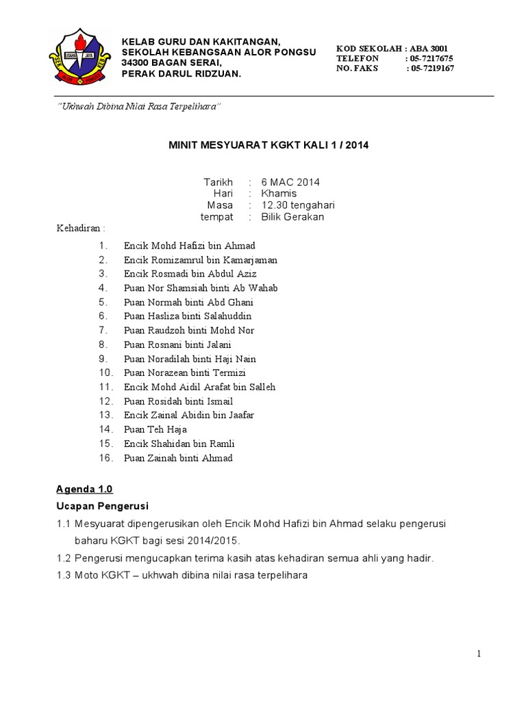 KGKT 2014 - Minit 1 | PDF