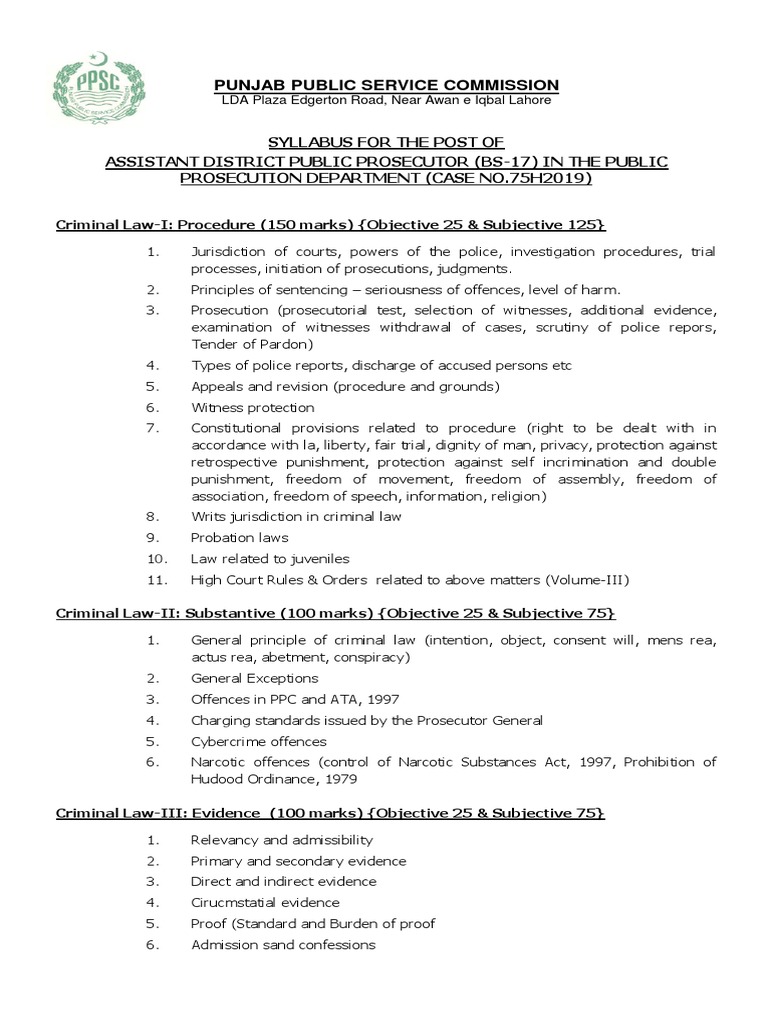 ADPP Syllabus | Download Free PDF | Prosecutor | Criminal Law