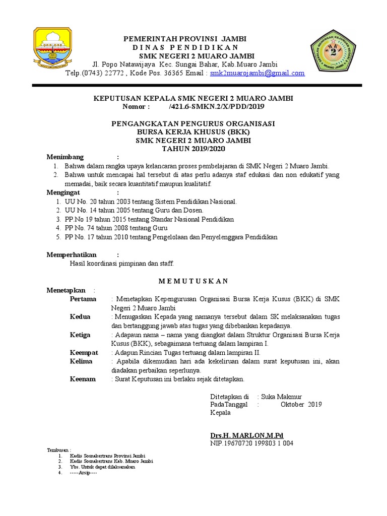 SK BKK SMK Negeri 2 | PDF