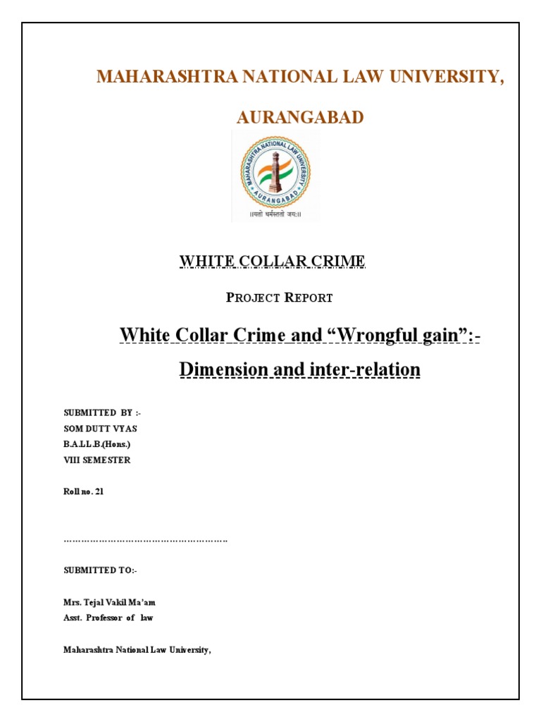 White Collar Crime Project | PDF | Crime & Violence | Crime Thriller
