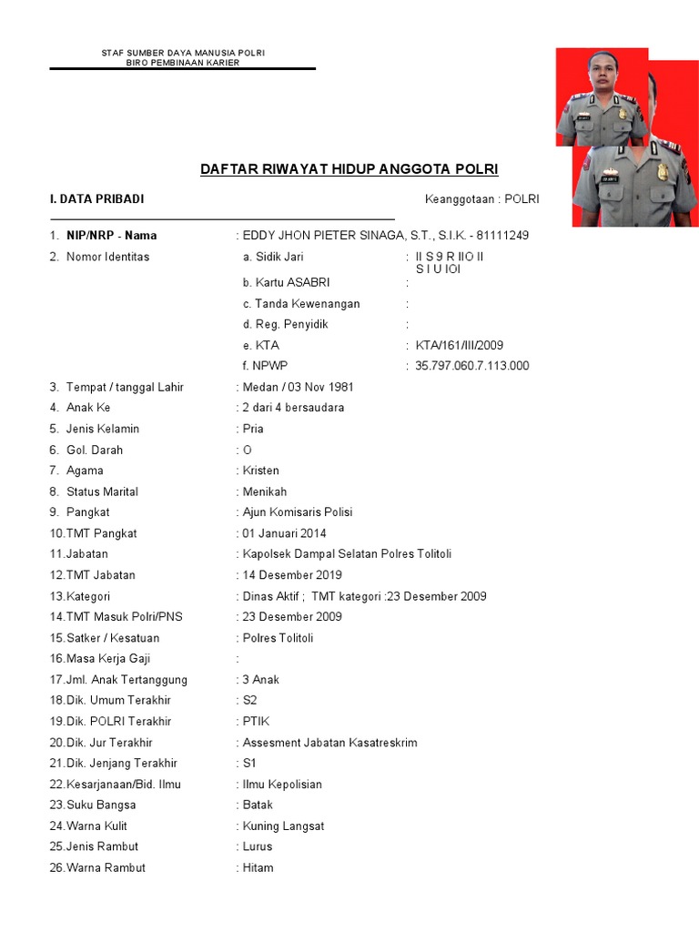 CV Akp Eddy Sinaga | PDF