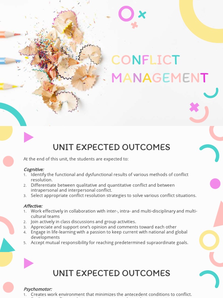 CM3, CU12, CONFLICT MANAGEMENT, Canvas | PDF | Conflict Resolution ...