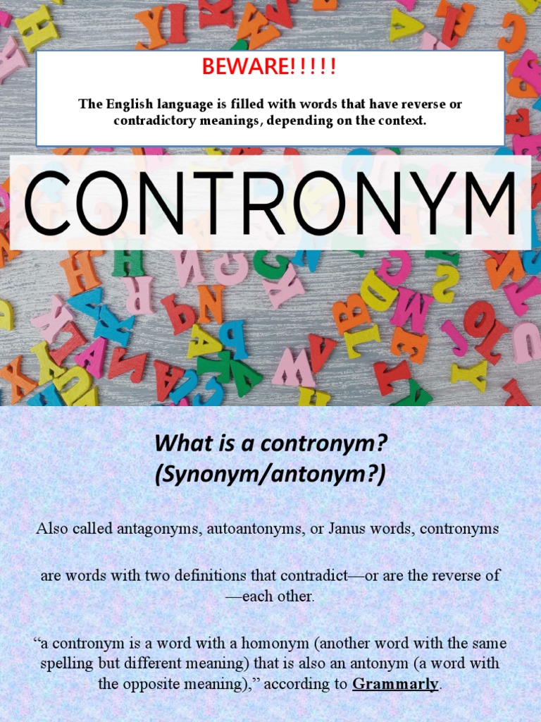 CONTRONYMS | PDF | Linguistics | Cognitive Science