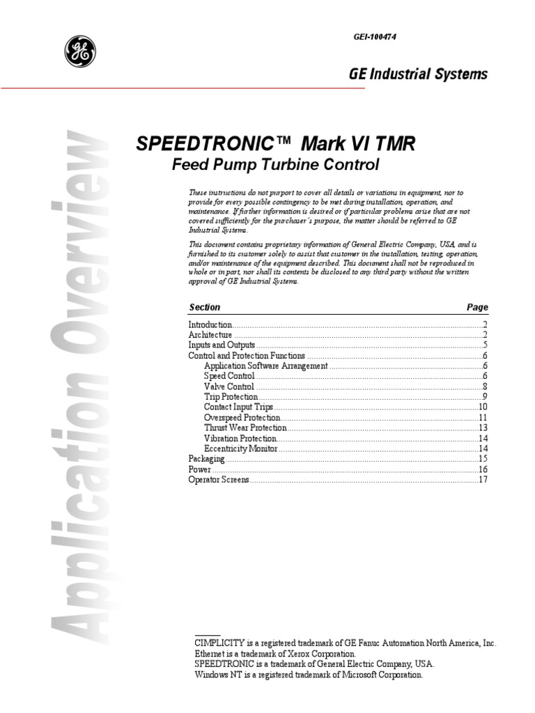 Speedtronic™ Mark Vi TMR: GE Industrial Systems | PDF | Relay | Input ...