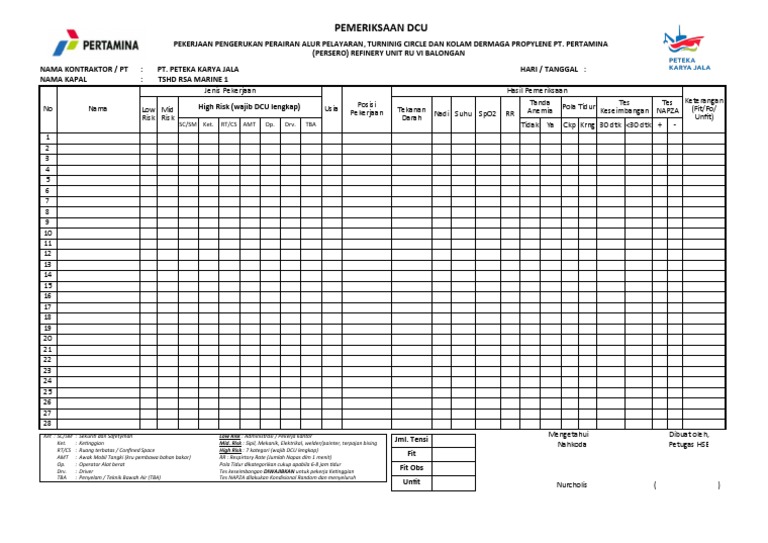 Form DCU RSA Marine 1 | PDF