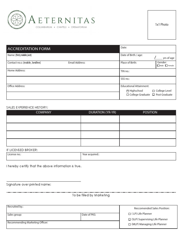 Accreditation Form Blank | PDF