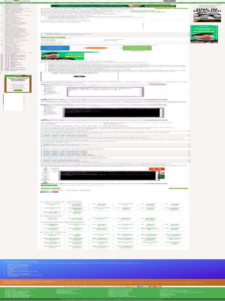 Java Hello World Example Simple Program Of Java Javatpoint Pdf Java Programming