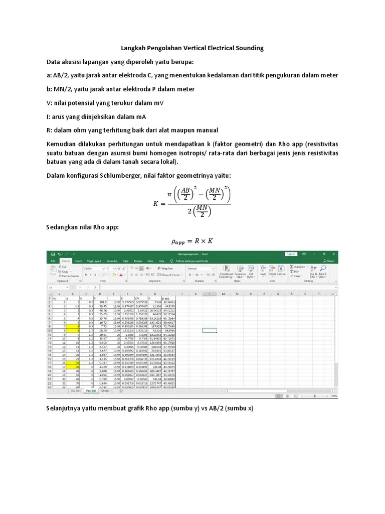 Proses Vertical Electrical Sounding | PDF | Metode & Bahan Ajar