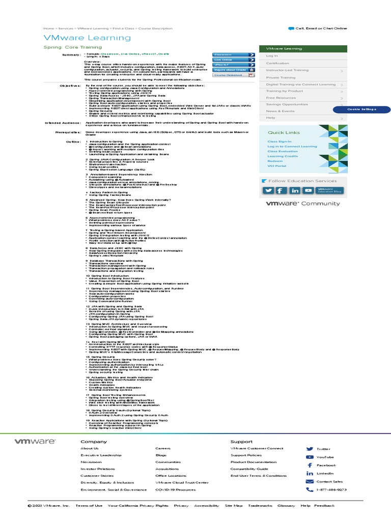 Spring - Core Training | PDF | Spring Framework | Representational State Transfer