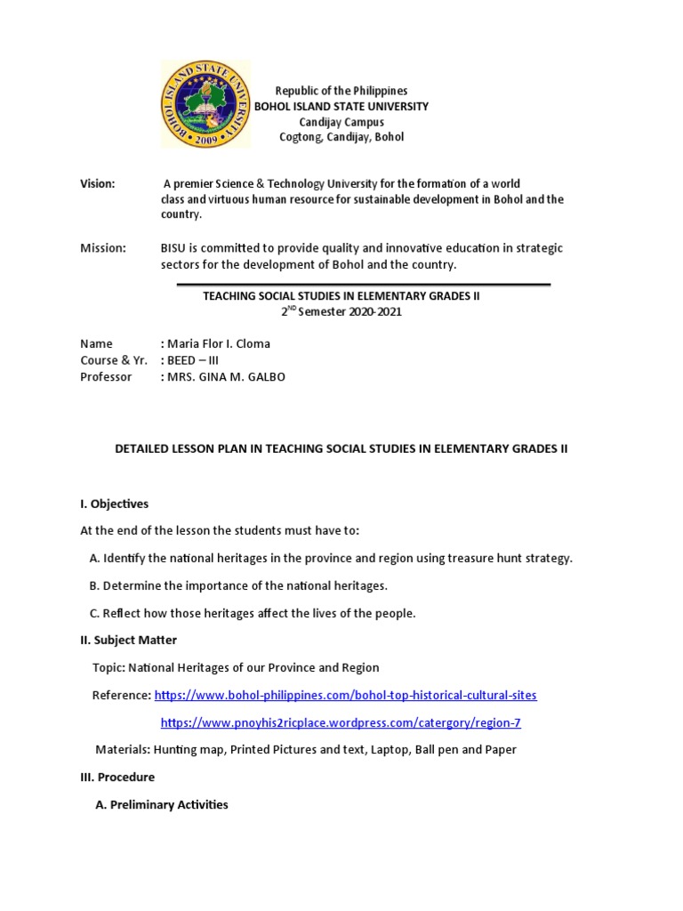 Sample Lesson Plan of A Treasure Hunt Strategy | PDF | Lesson Plan