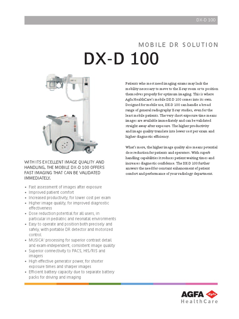 DX D 100 (English Datasheet) | PDF | Radiography | Medical Imaging