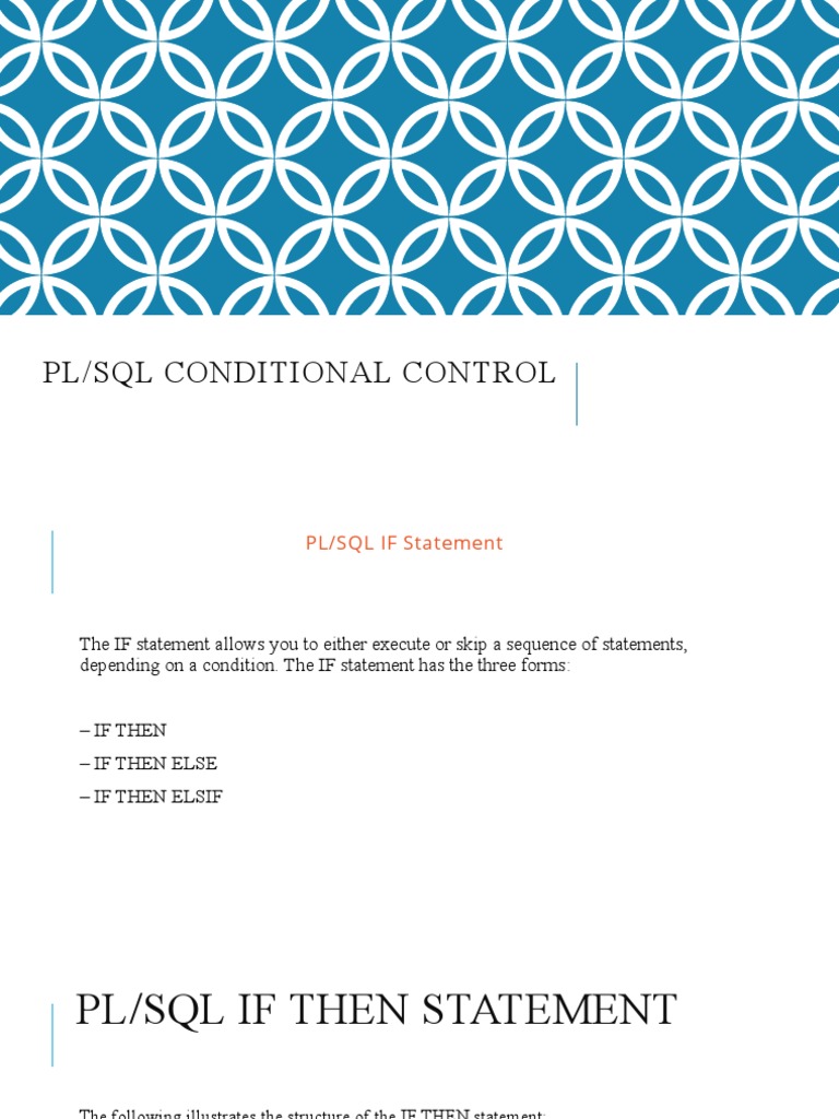 Lecture-17 PLSQL CONDITIONAL CONTROL | PDF | Data Management Software | Sql