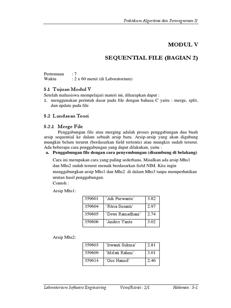 Modul 5 Alpro 2 - Sequential File 2 | PDF