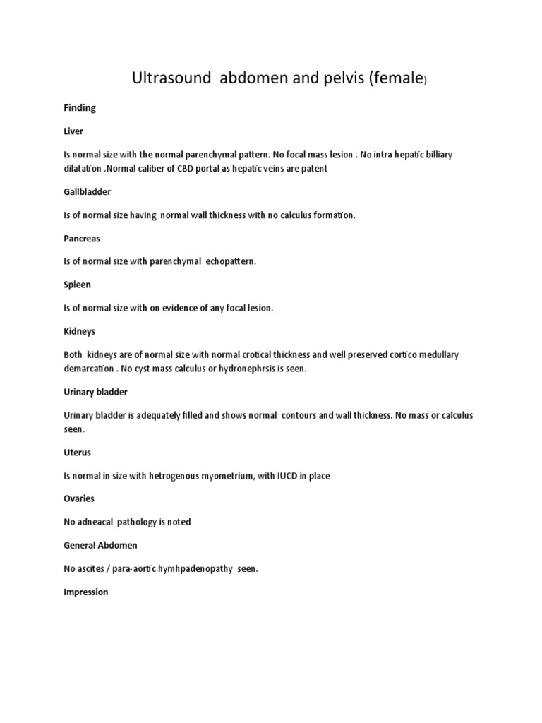 Ultrasound Abdomen and Pelvis | PDF