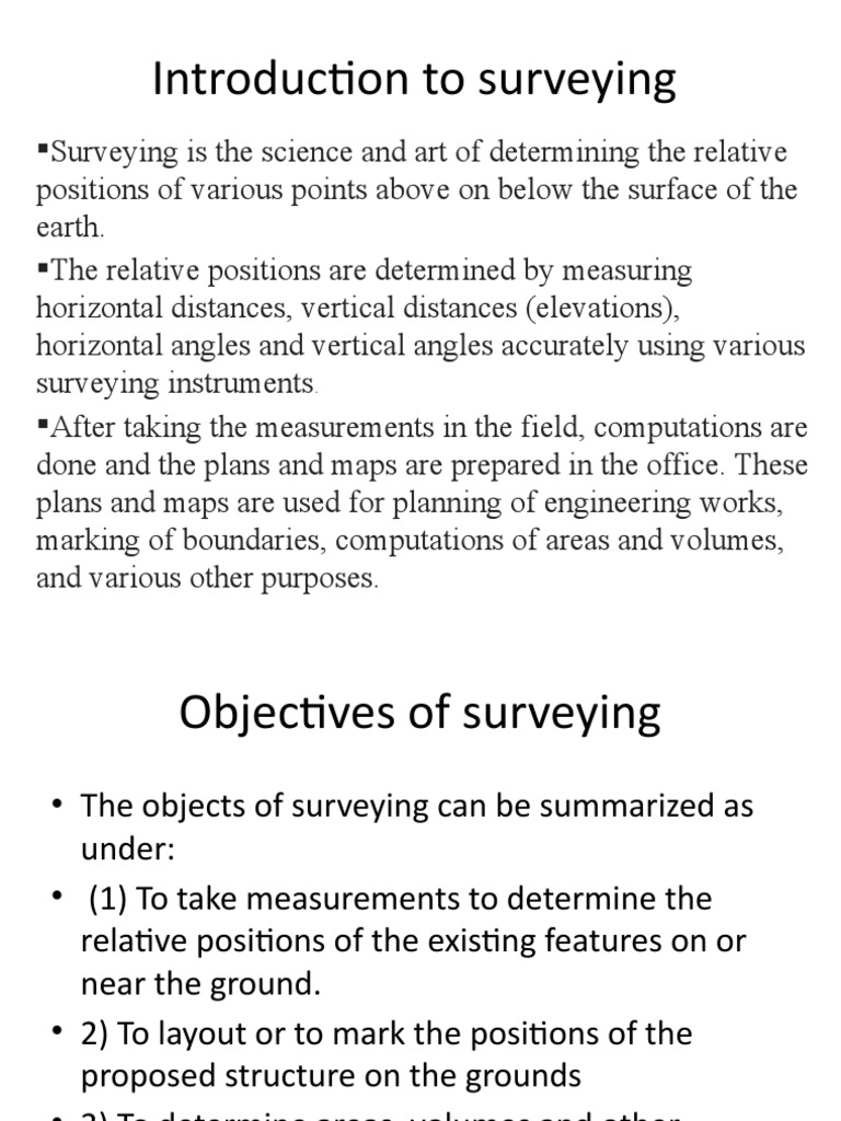 Overview of Surveying Techniques and Principles | PDF | Surveying ...