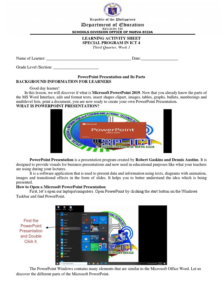 WEEK 1-PowerPoint Presentation and Its Parts - Jelyn-Santos ICT 4 PDF ...