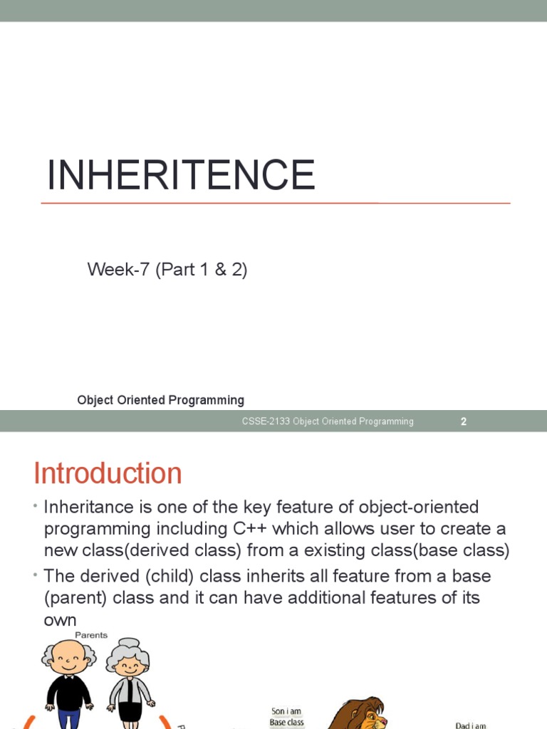 Inheritence Week 7 Part 1 And 2 Pdf Inheritance Object Oriented Programming Class 9382