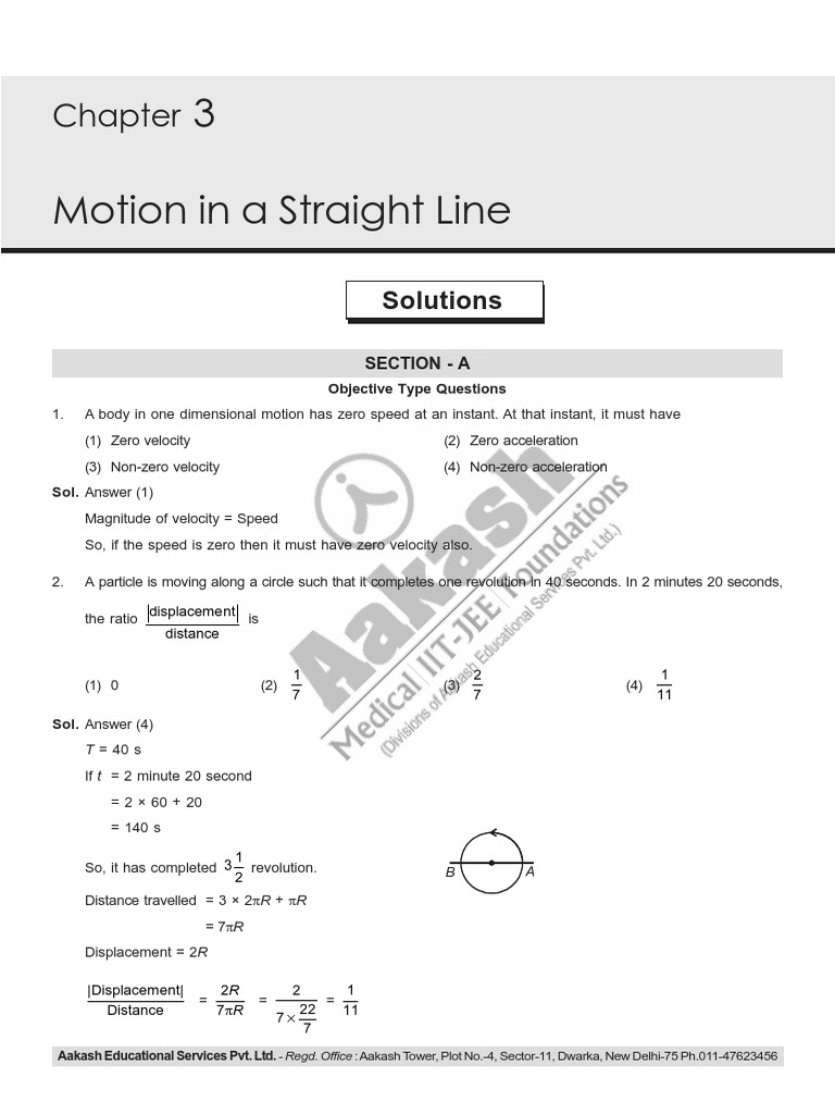 Aakash Package Solution | PDF | Acceleration | Velocity