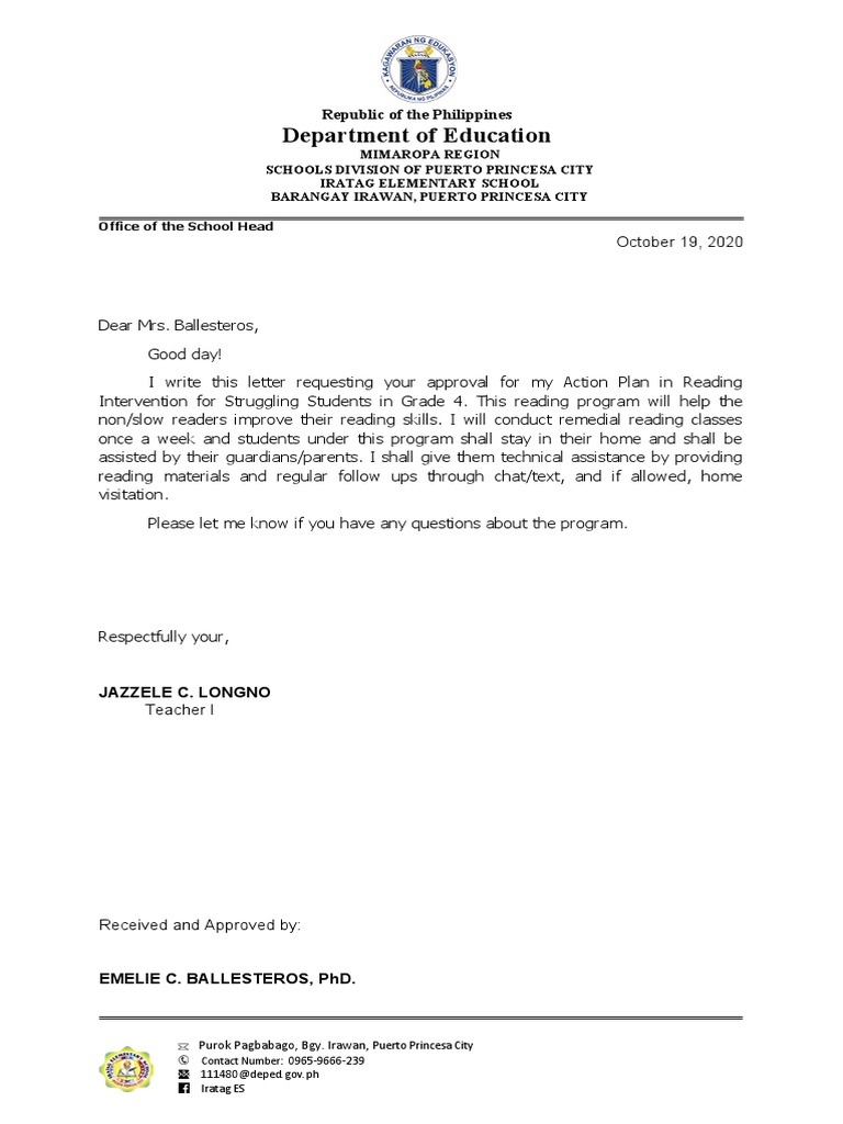 Letter For Intervention | PDF