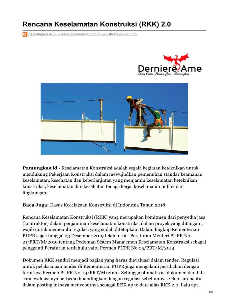 Pamungkas - Id-Rencana Keselamatan Konstruksi RKK 20 | PDF